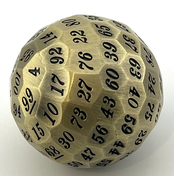 Brass Metal d100 – Sorensen's Precision Diceworks
