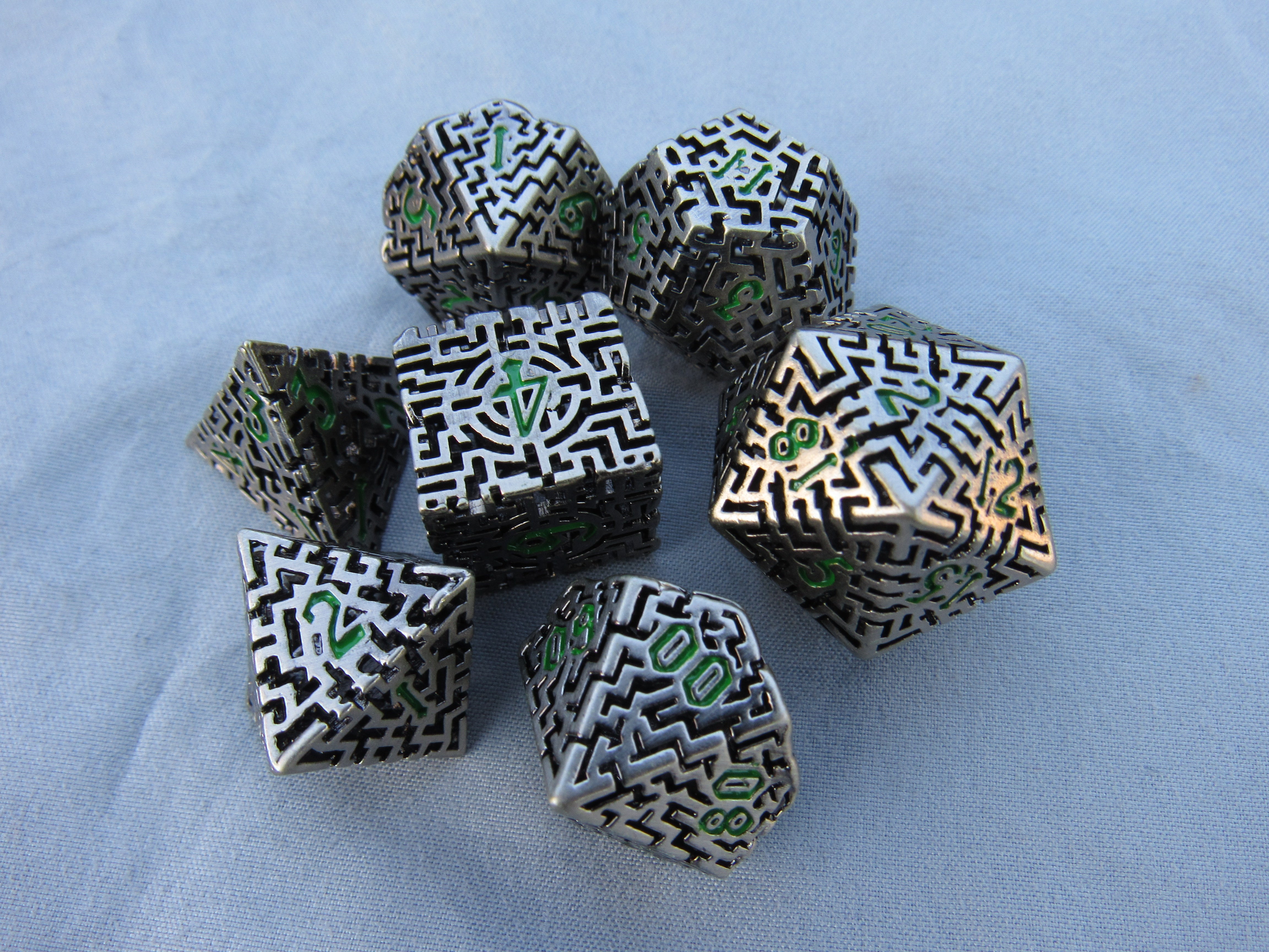 Black and Green Hollow Labyrinth Dice – Sorensen's Precision Diceworks