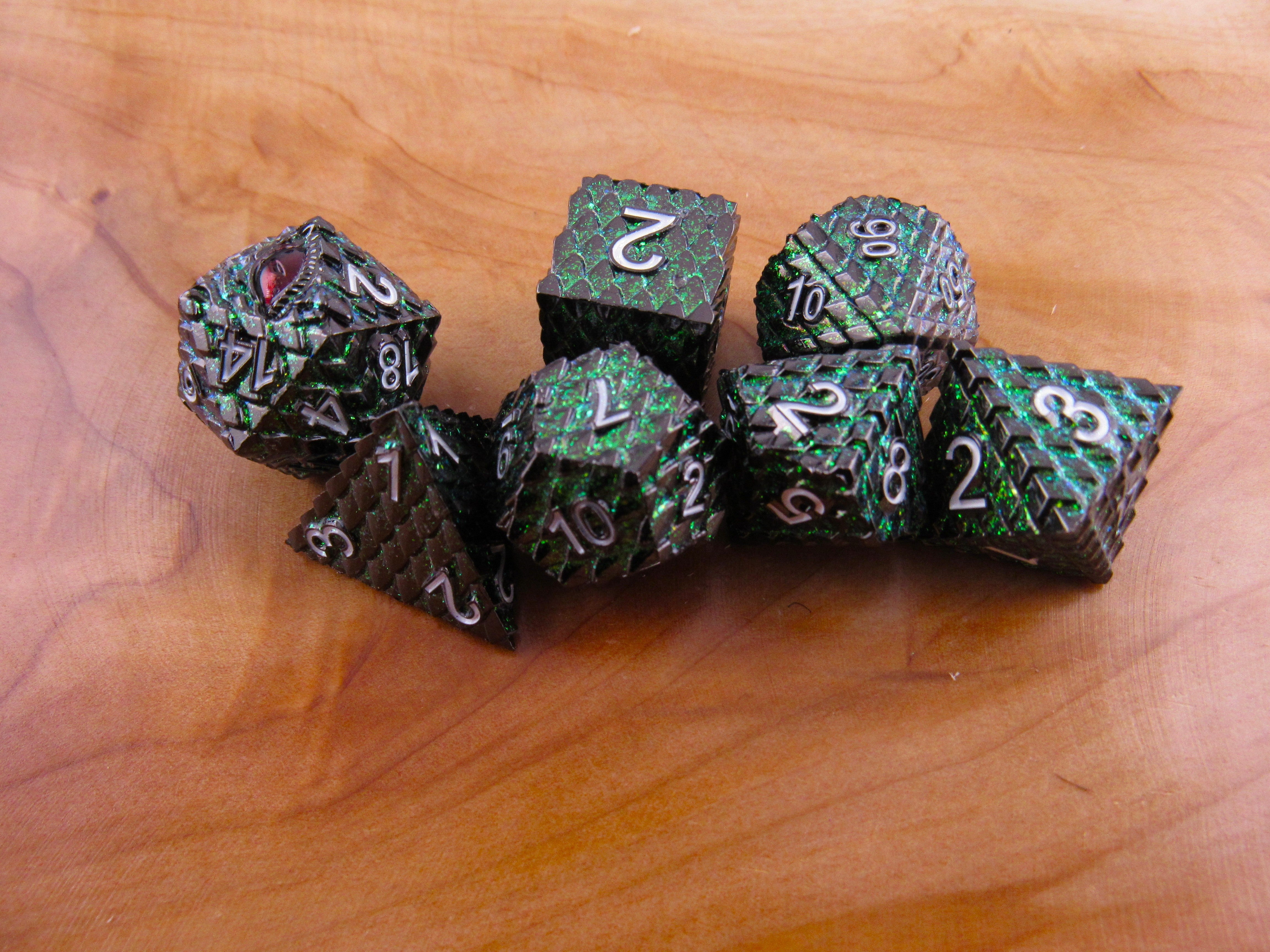 Green Glitter Dragon Scale Dice – Sorensen's Precision Diceworks