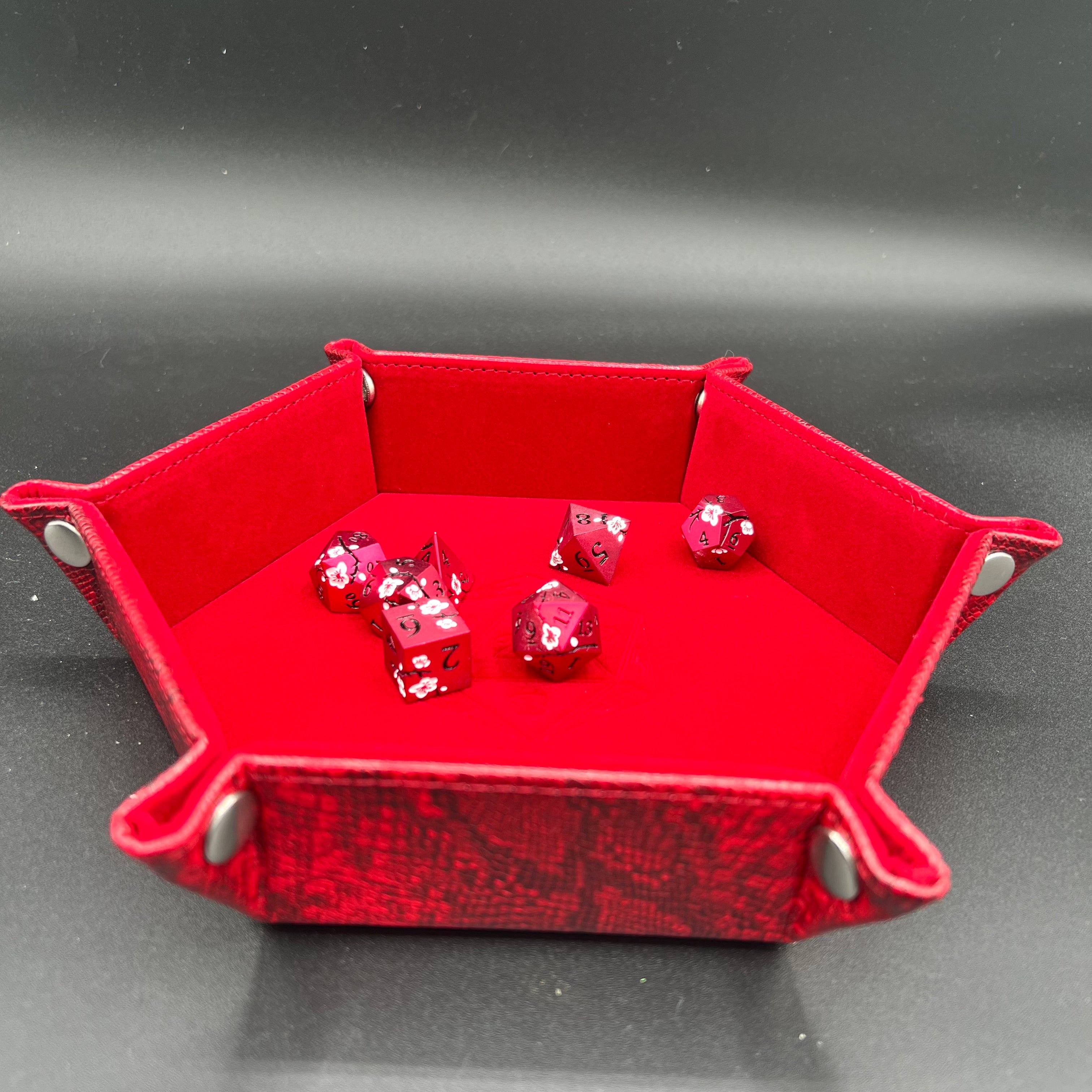 Red Dragon Skin Hex Tray – Sorensen's Precision Diceworks
