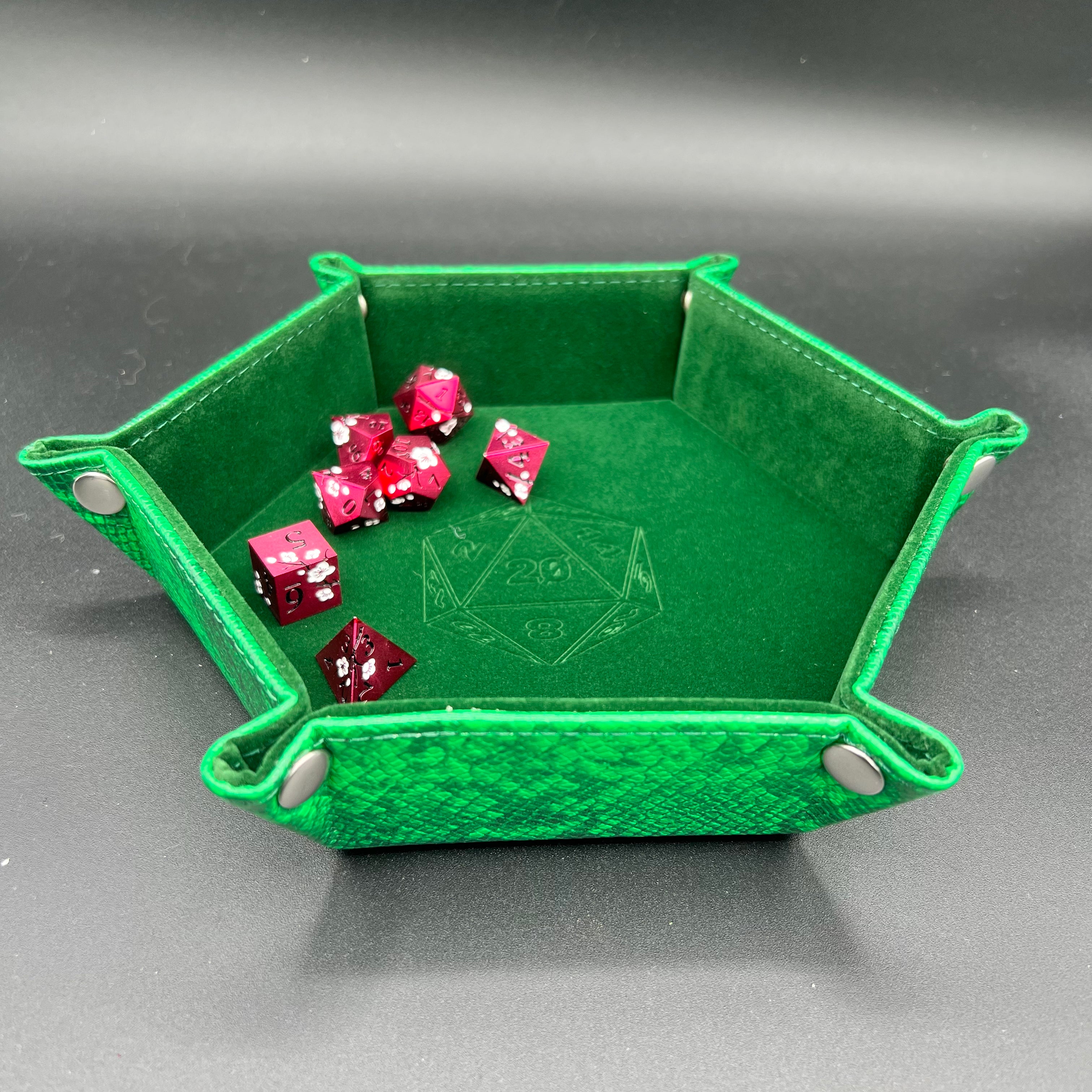Green Dragon Skin Hex Tray – Sorensen's Precision Diceworks